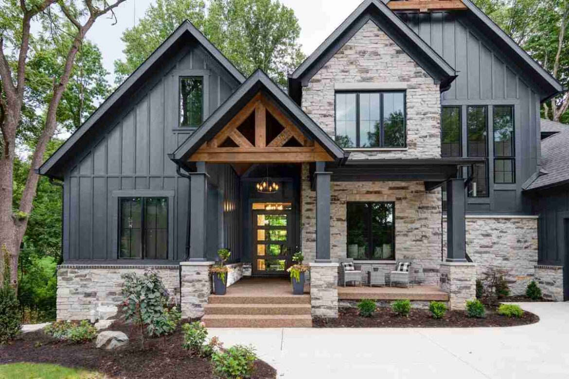 15 Stunning Ideas of Dark Blue House with Cedar Trim - Tangy House
