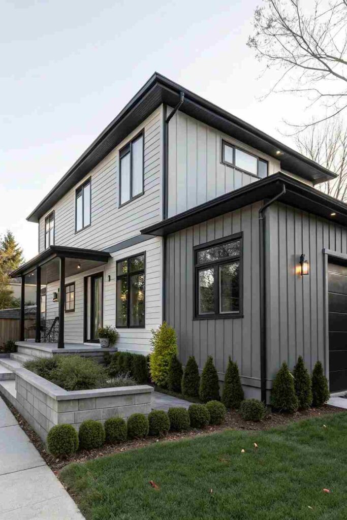 20 Elegant Ideas for Light Grey House with Dark Grey Trim - Tangy House