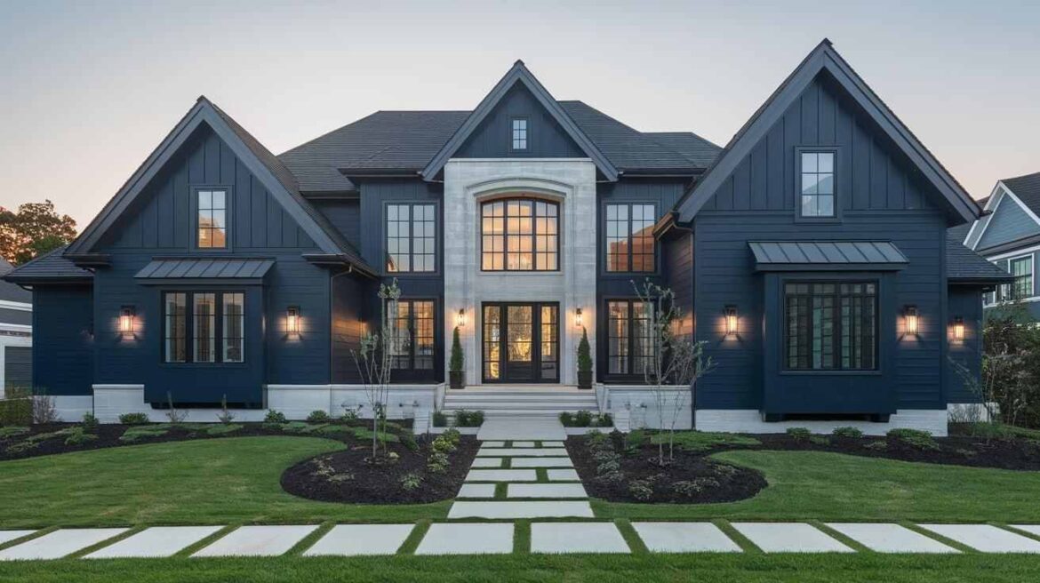 23 Inspiring Ideas for Blue House with Black Trim - Tangy House