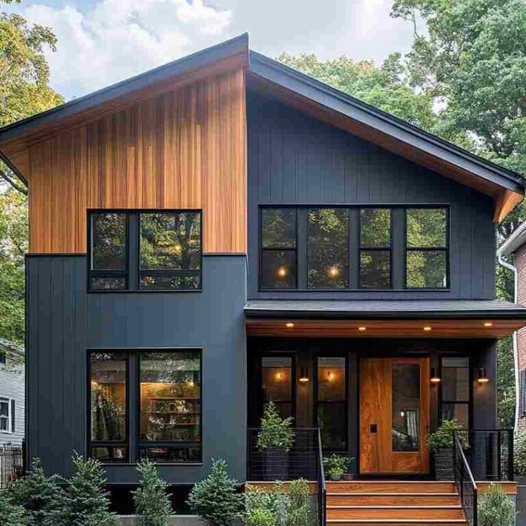 22 Classic Ideas of Dark Blue House with Black Trim - Tangy House