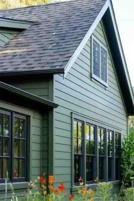 25 Chic Ideas for Sage Green House with Black Trim - Tangy House