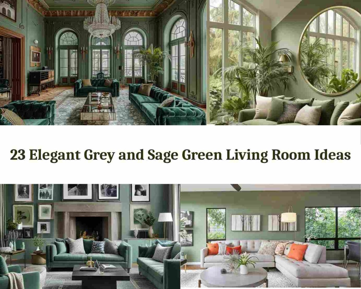 23 Elegant Grey and Sage Green Living Room Ideas - Tangy House