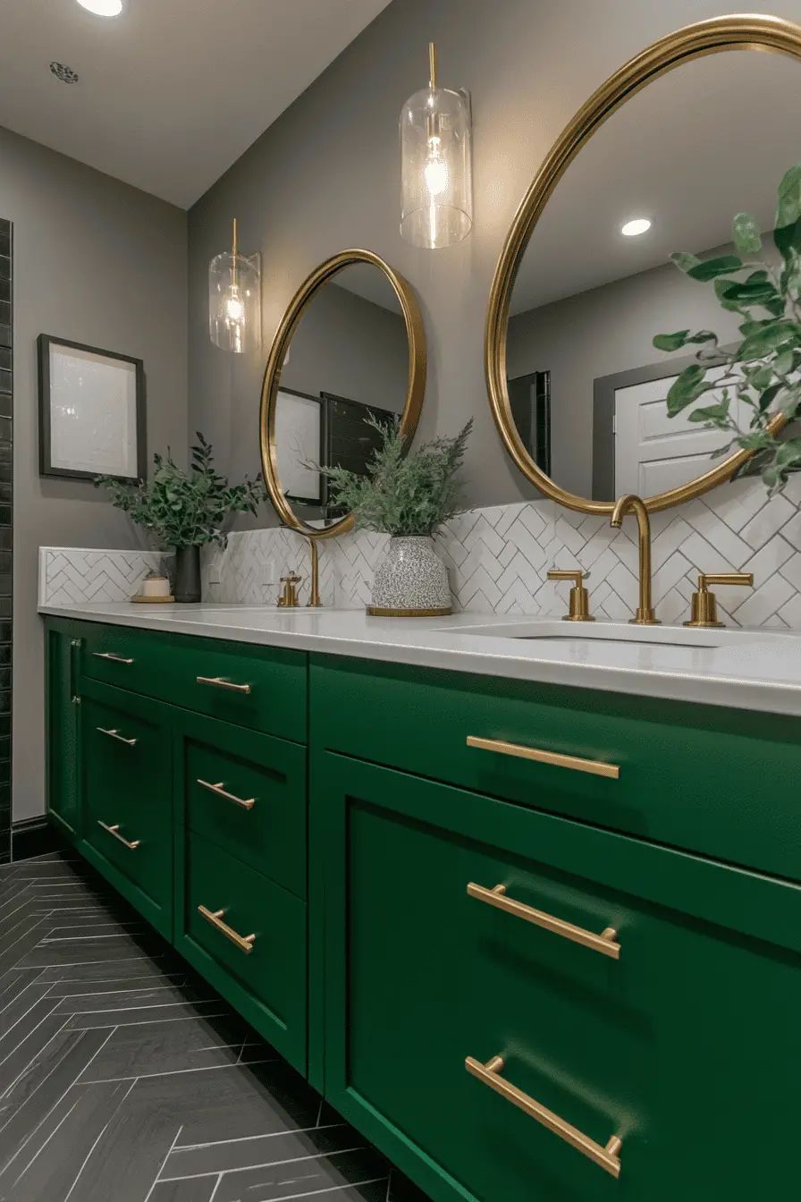 20 Green And Gold Bathroom Ideas For Luxurious and Earthy Look - Tangy ...