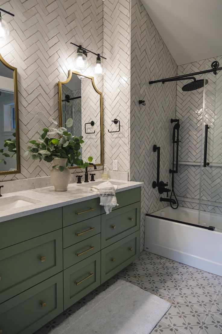 Exciting Sage Green And Grey Bathroom Photos