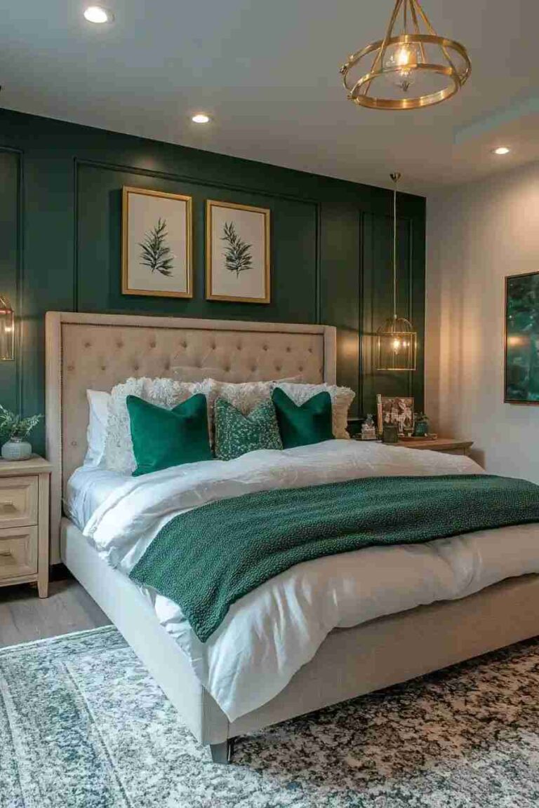 19 Stylish Green and Grey Bedroom Design to Love - Tangy House