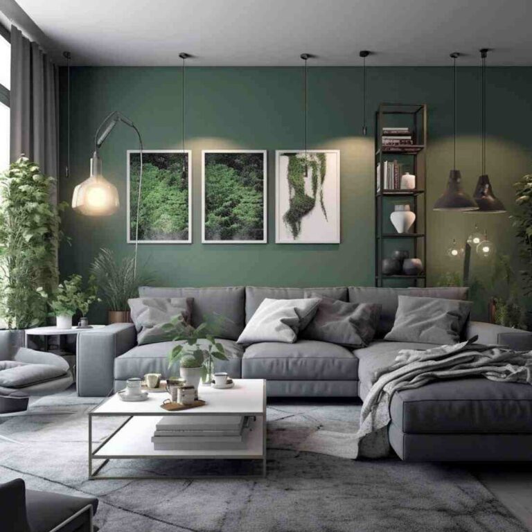 19 Beautiful Gray and Green Living Room Ideas - Tangy House